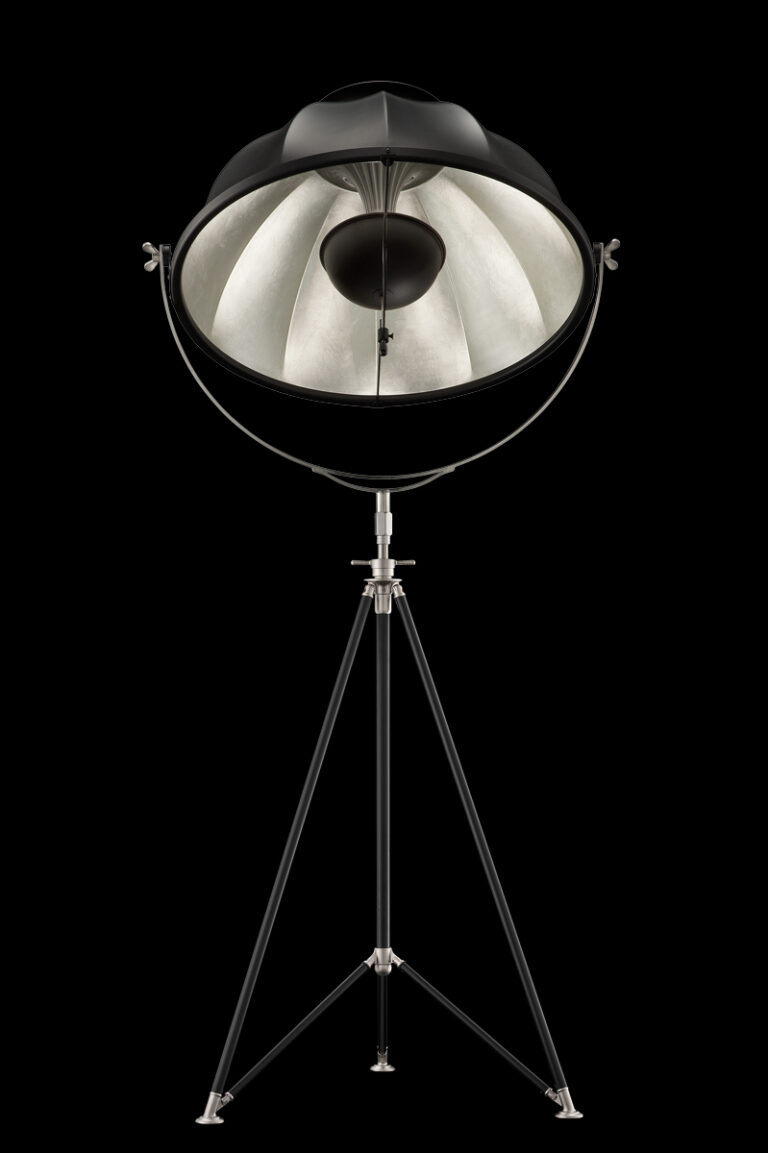 Studio 76 tripod floor lamp black & gold leaf - Fortuny